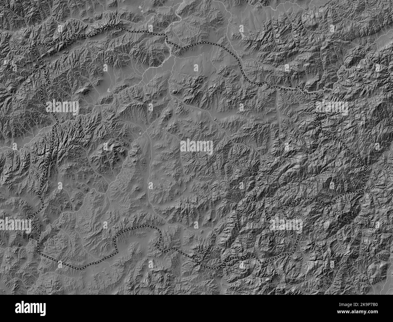 Selenge, province of Mongolia. Bilevel elevation map with lakes and ...