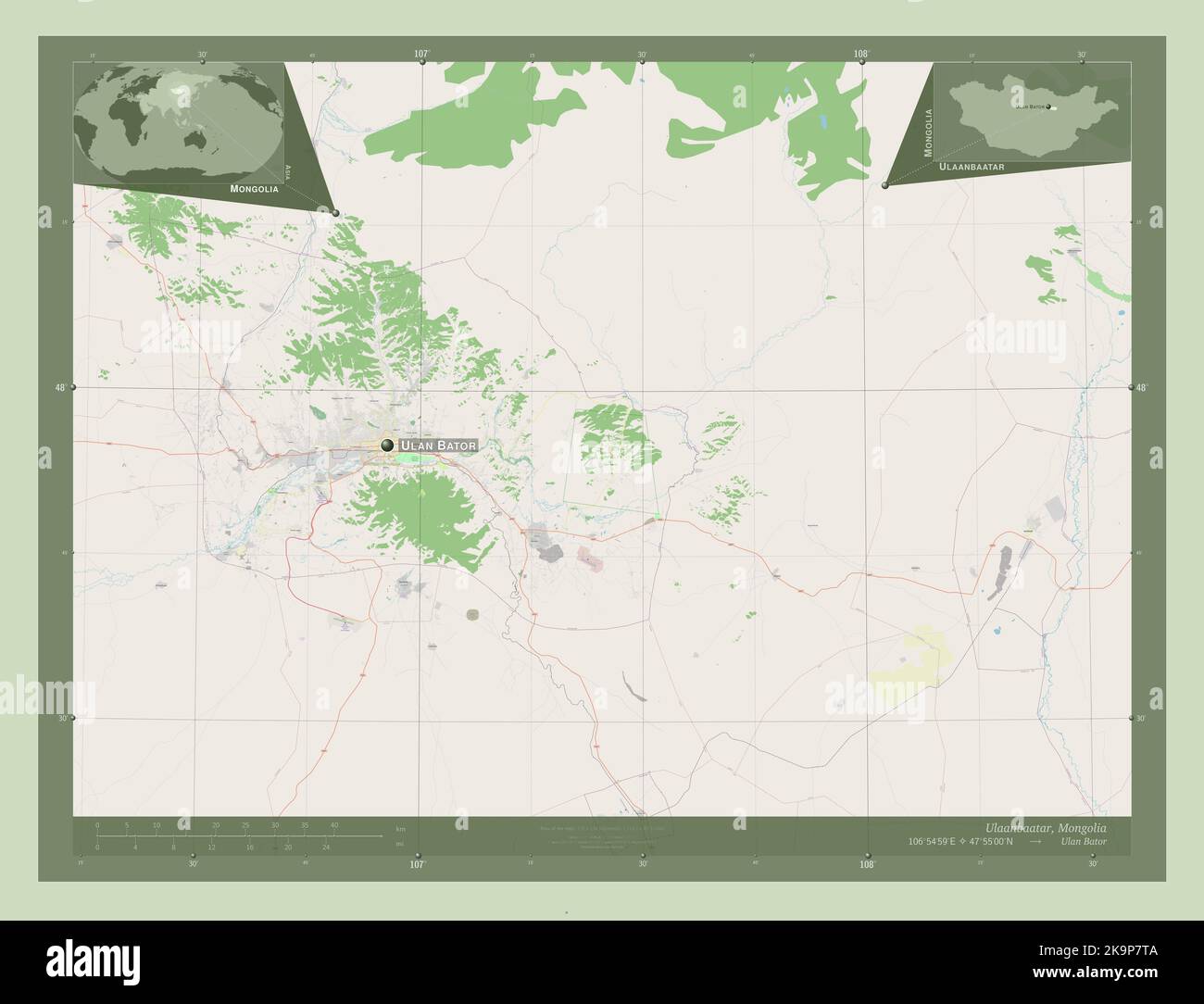 Ulaanbaatar, municipality of Mongolia. Open Street Map. Locations and ...