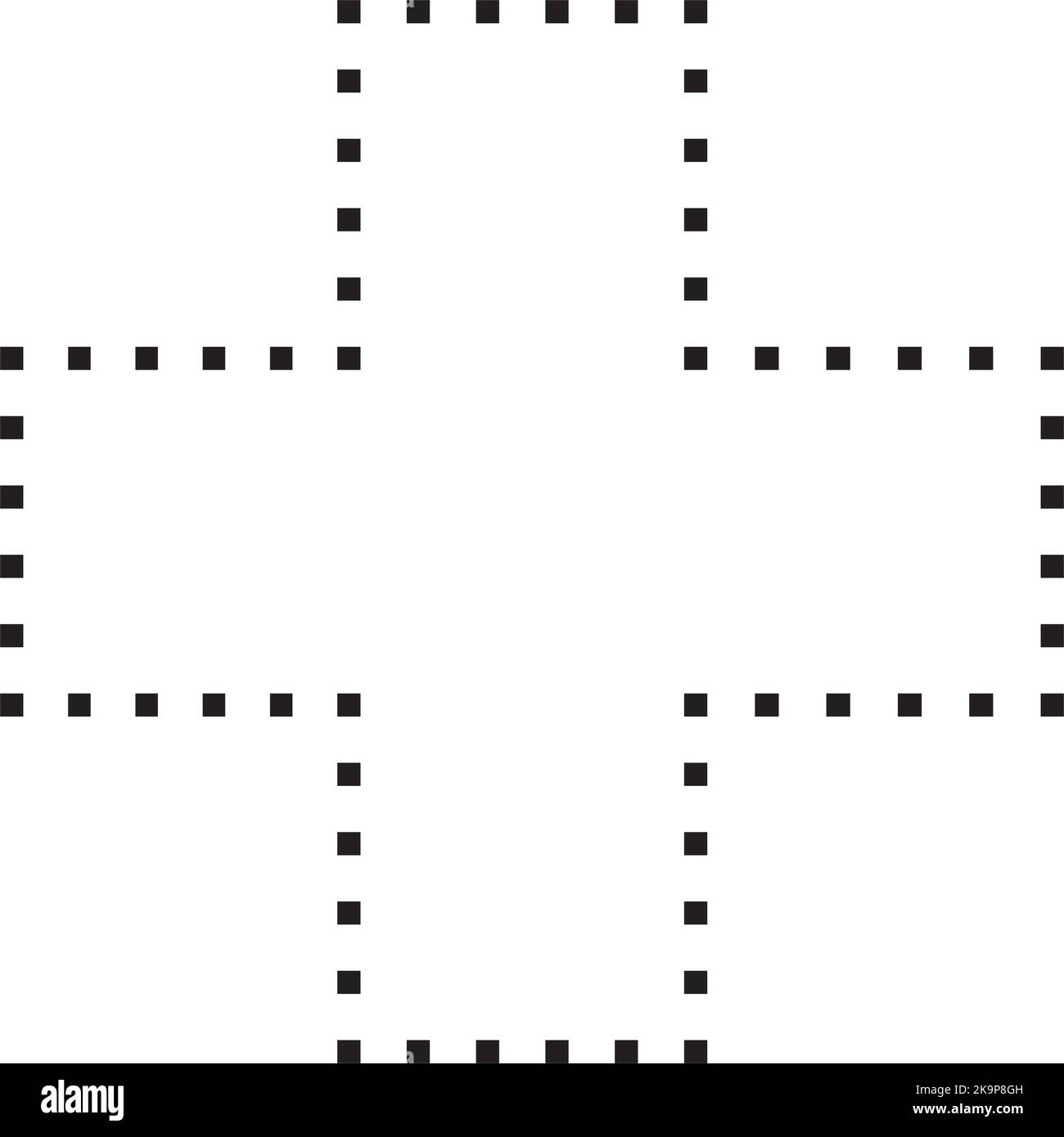 Cross Symbol Dotted Shape Vector Icon For Creative Graphic Design Ui
