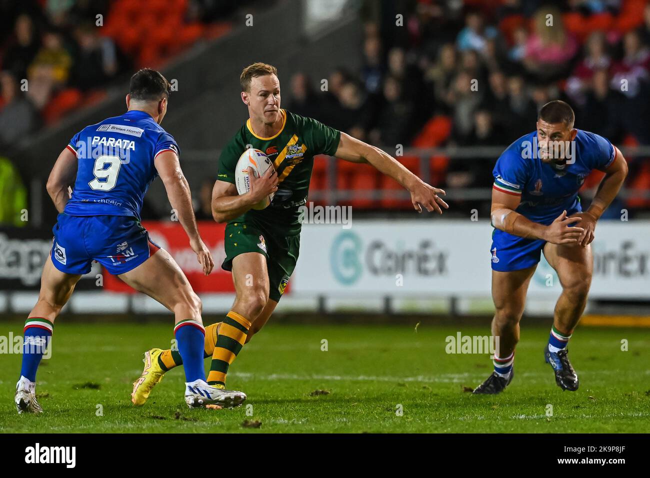 Daly Cherry-Evans of Australia makes a break during the Rugby League ...
