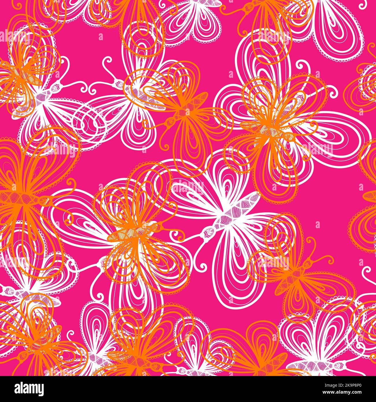 Seamless colorful bright butterflies pattern. Vector illustration Stock ...
