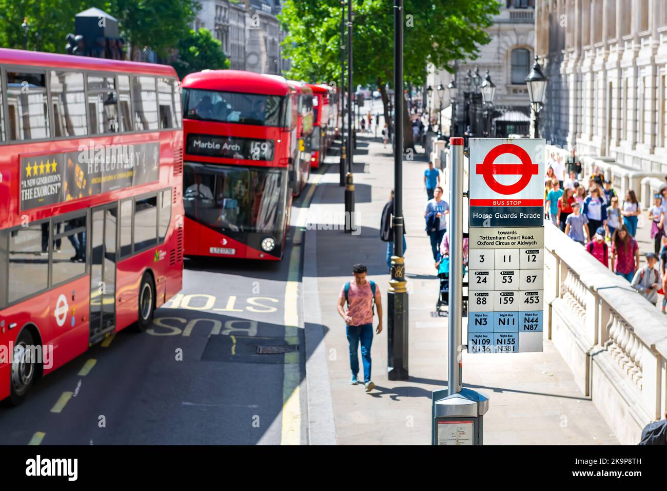 London, United Kingdom - June 22, 2018: Whitehall street with Horse ...
