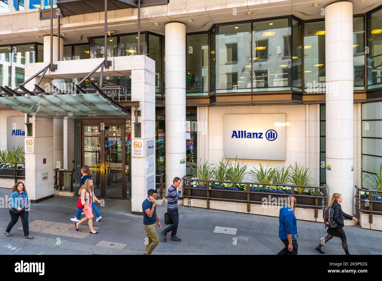 London, United Kingdom - June 22, 2018: Allianz multinational financial ...