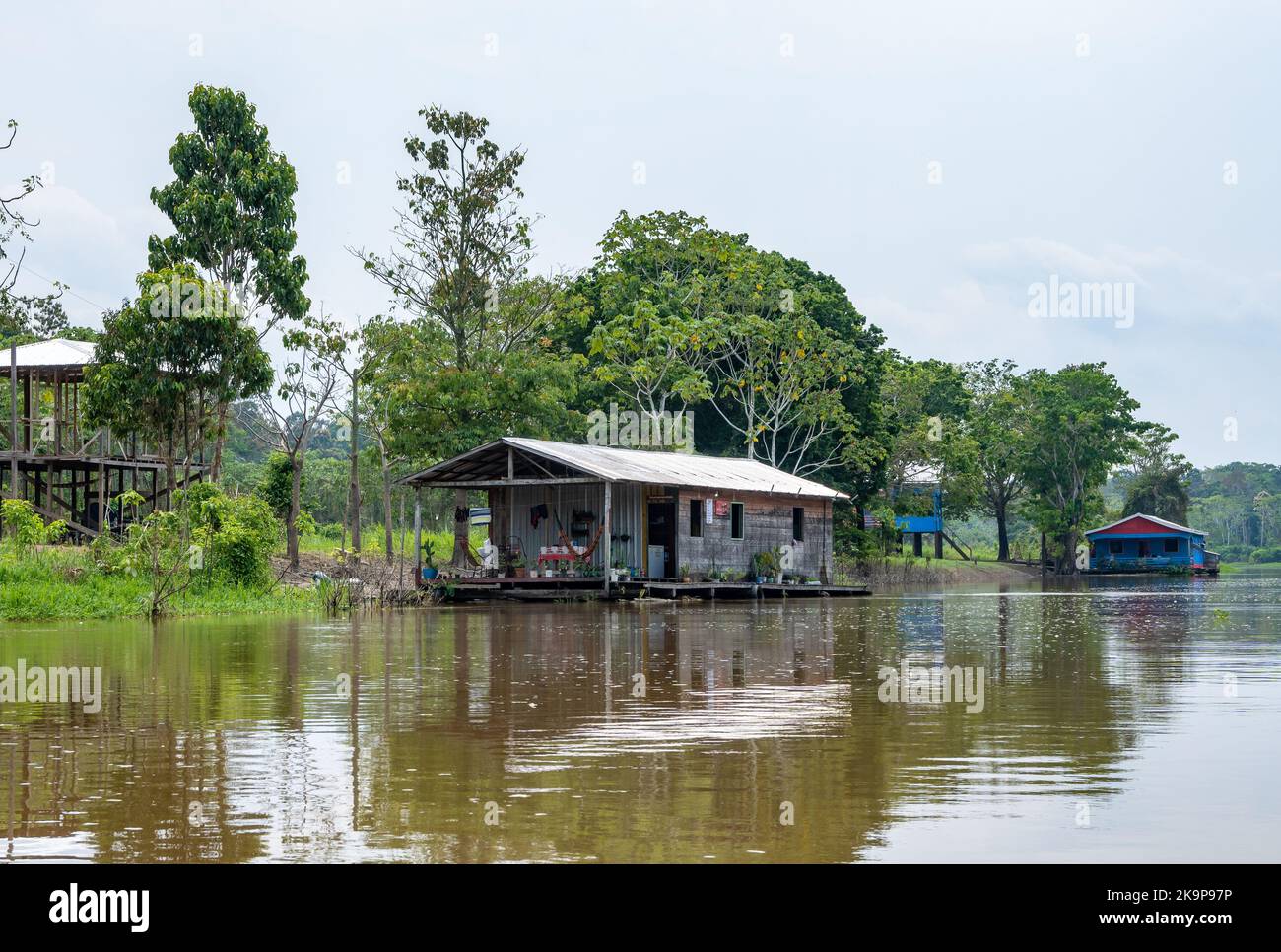 Floating houses built to combat seasonal flooding along the Amazon ...