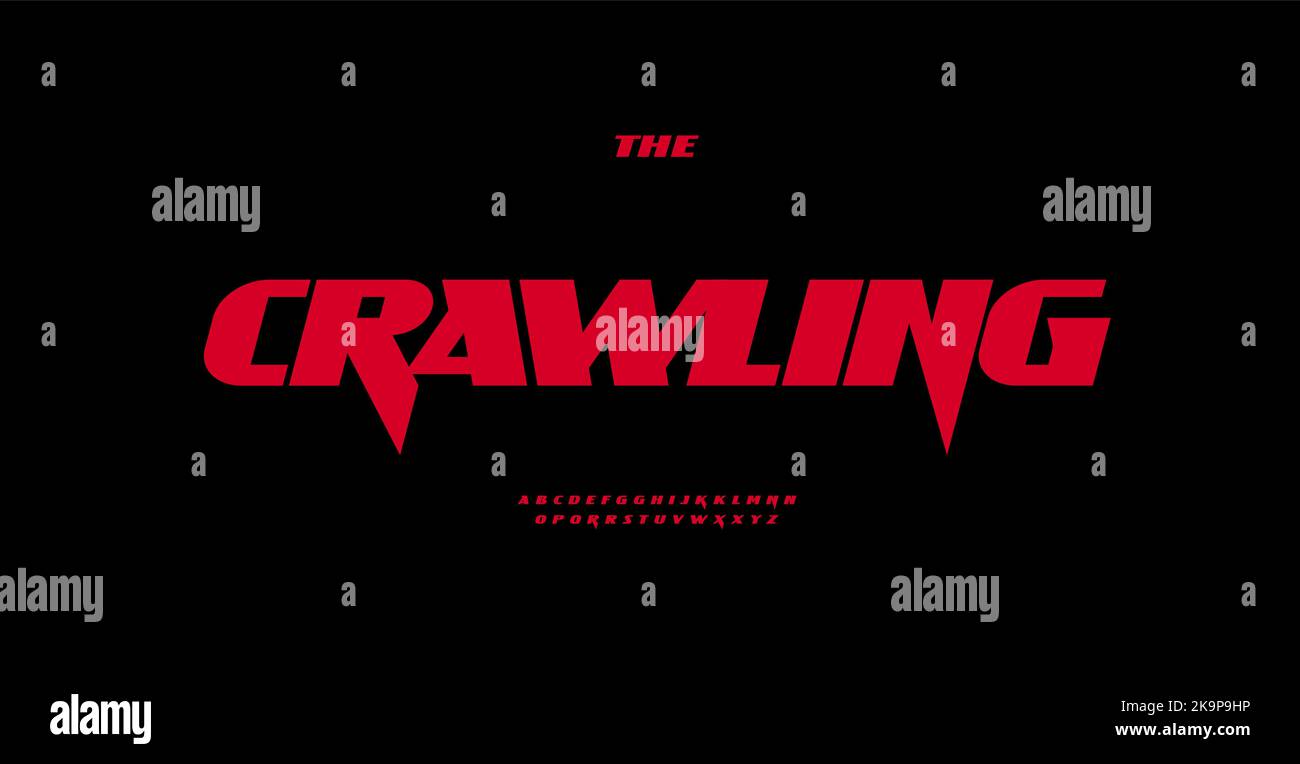 Fight font sports alphabet gym race car typo. Modern action typo sharp ...