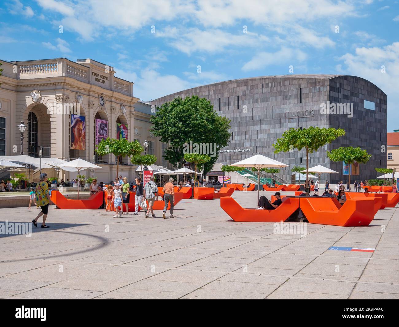 Vienna, Austria - June 2022: View with The inner courtyard of the ...