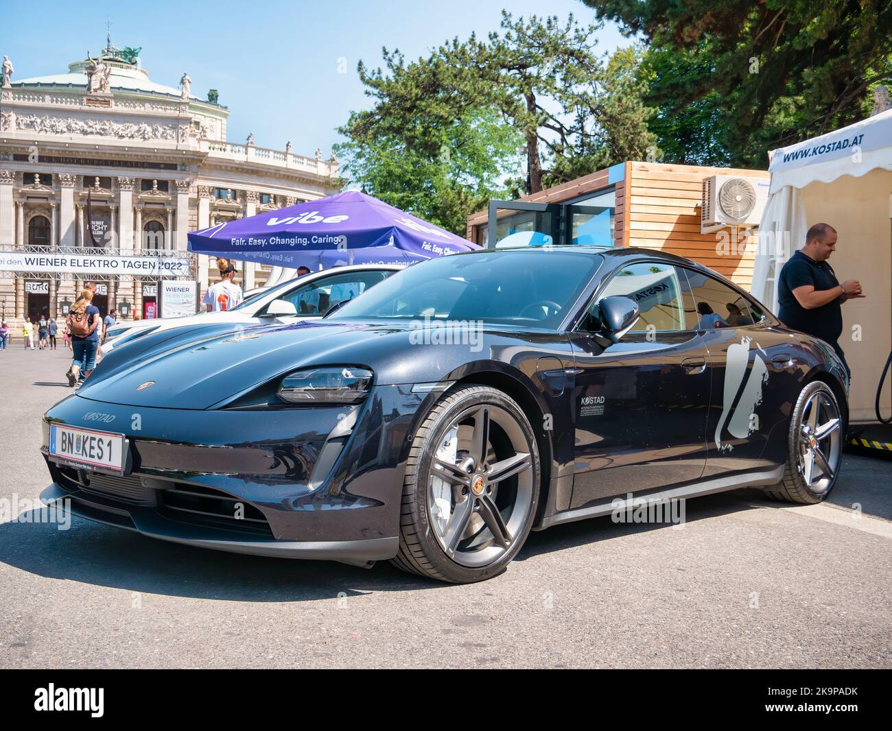 Vienna, Austria - June 2022: Close up detail with the new Porsche ...