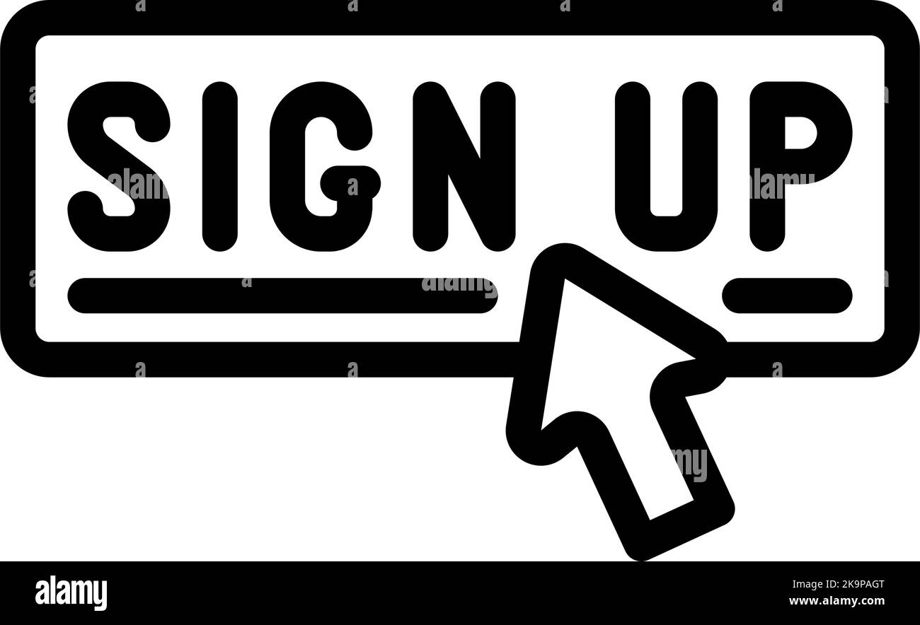 sign up registration line icon vector illustration Stock Vector Image ...