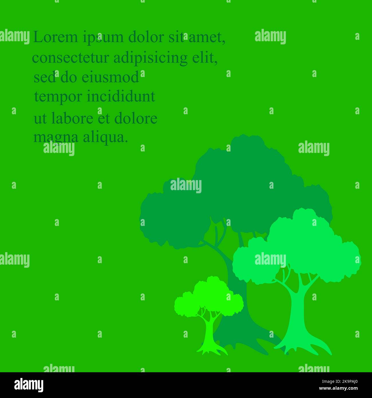 Abstract illustration. Eco background with green trees Stock Vector ...