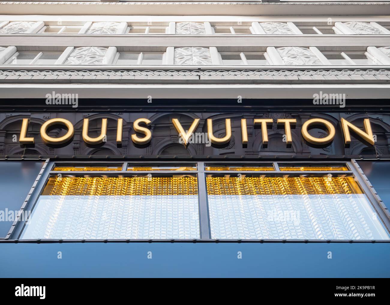 Vienna, Austria - June 2022: Louis Vuitton window store logo in Vienna ...