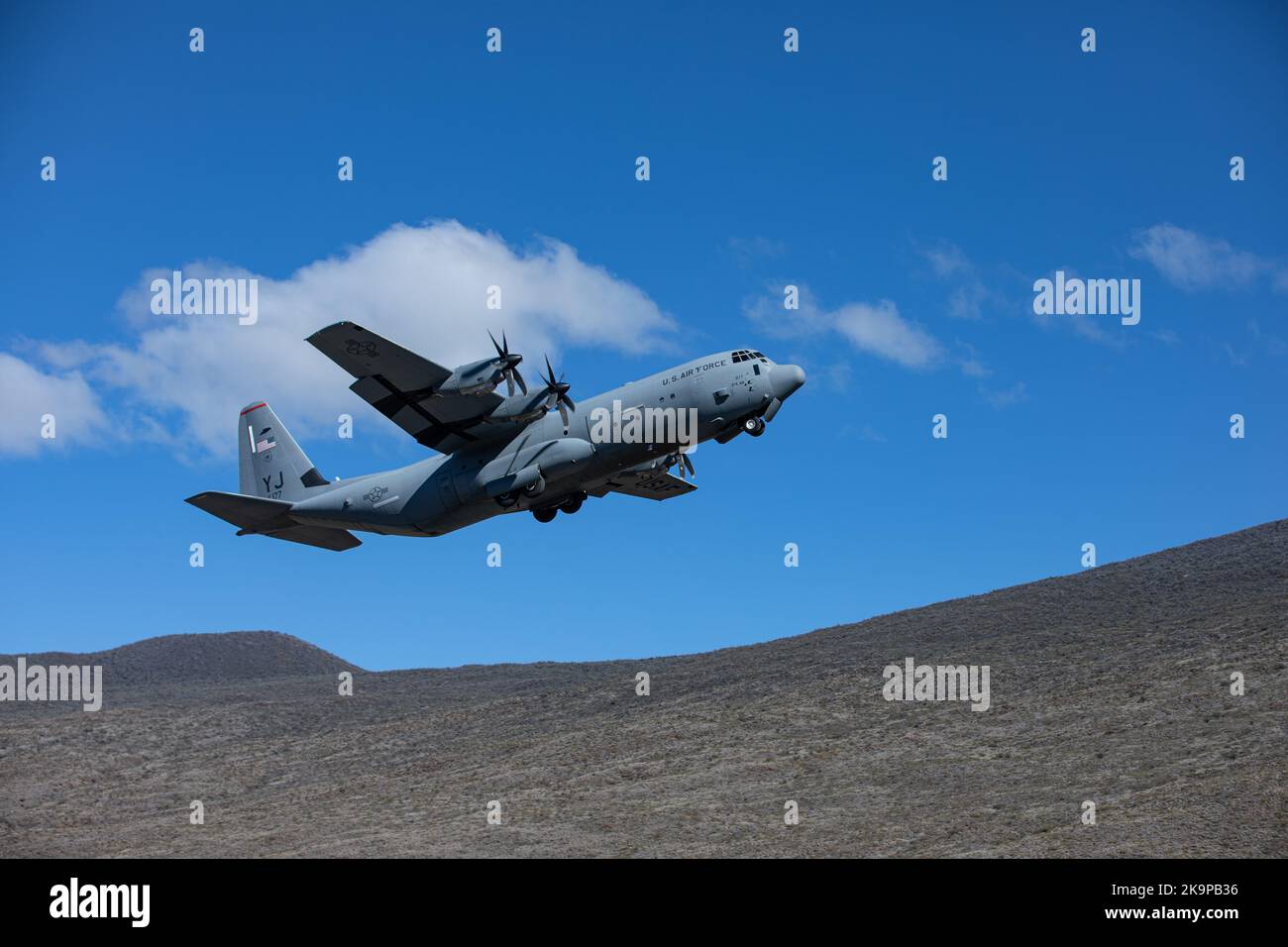 A U.S. Military C-130 begins takeoff at Pohakuloa Training Grounds ...