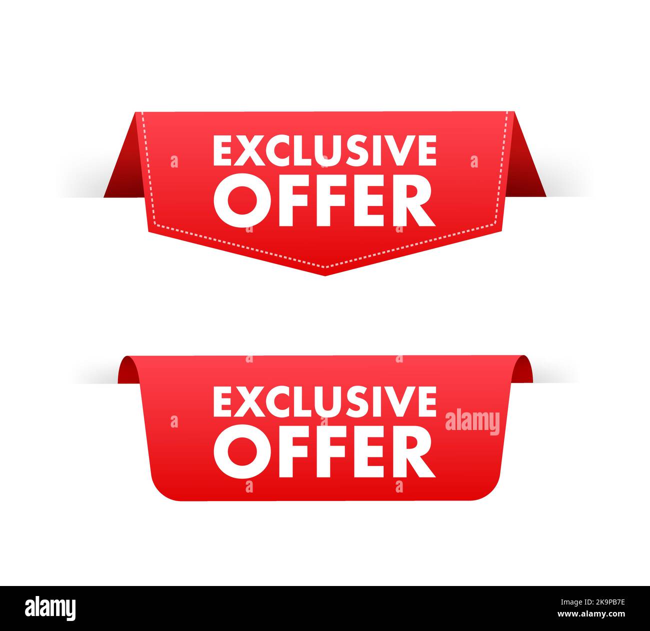 Exclusive offer label, badge. Shop now. Vector stock illustration Stock ...