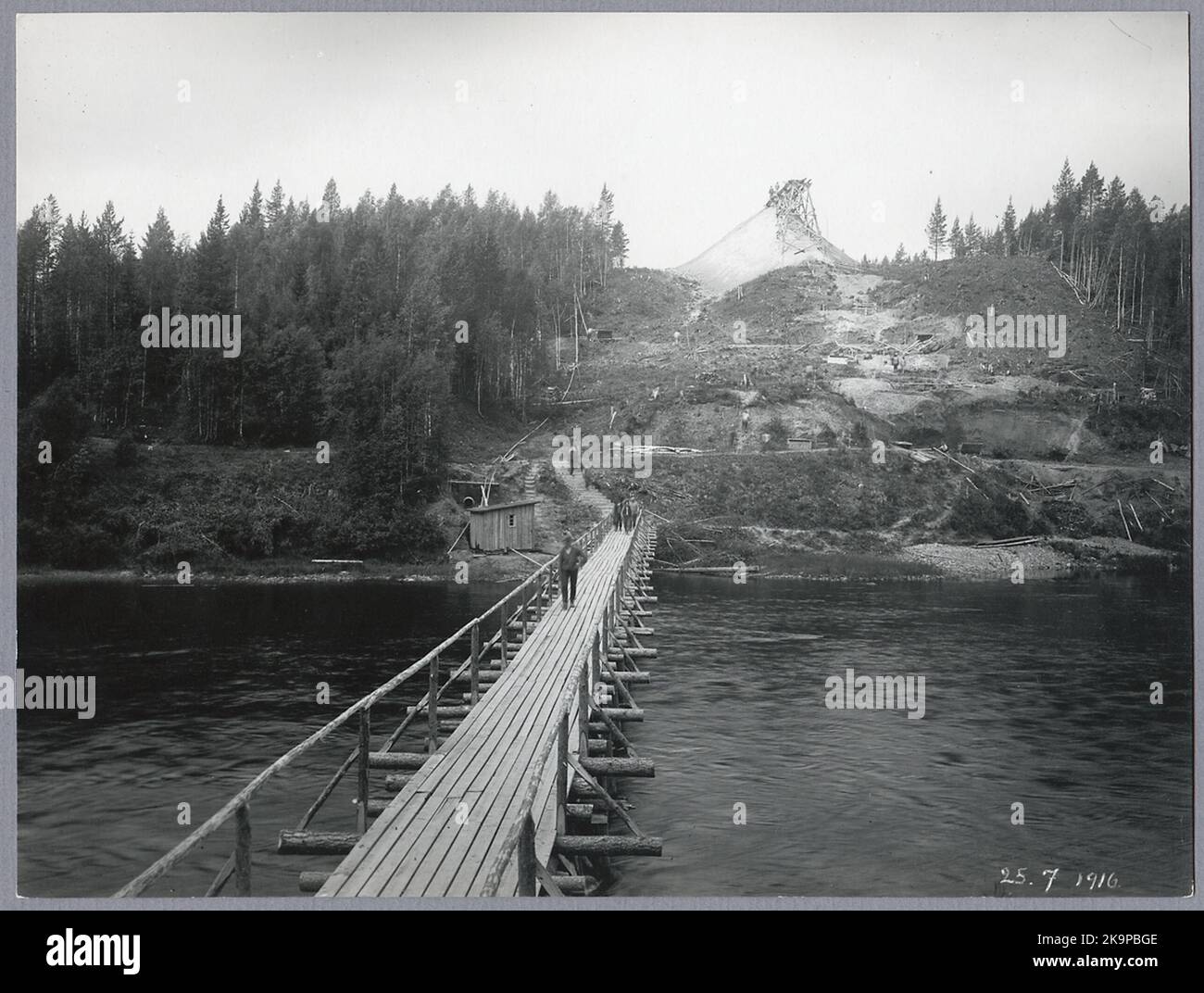 Western beach with started excavations for land attachment and pillars ...