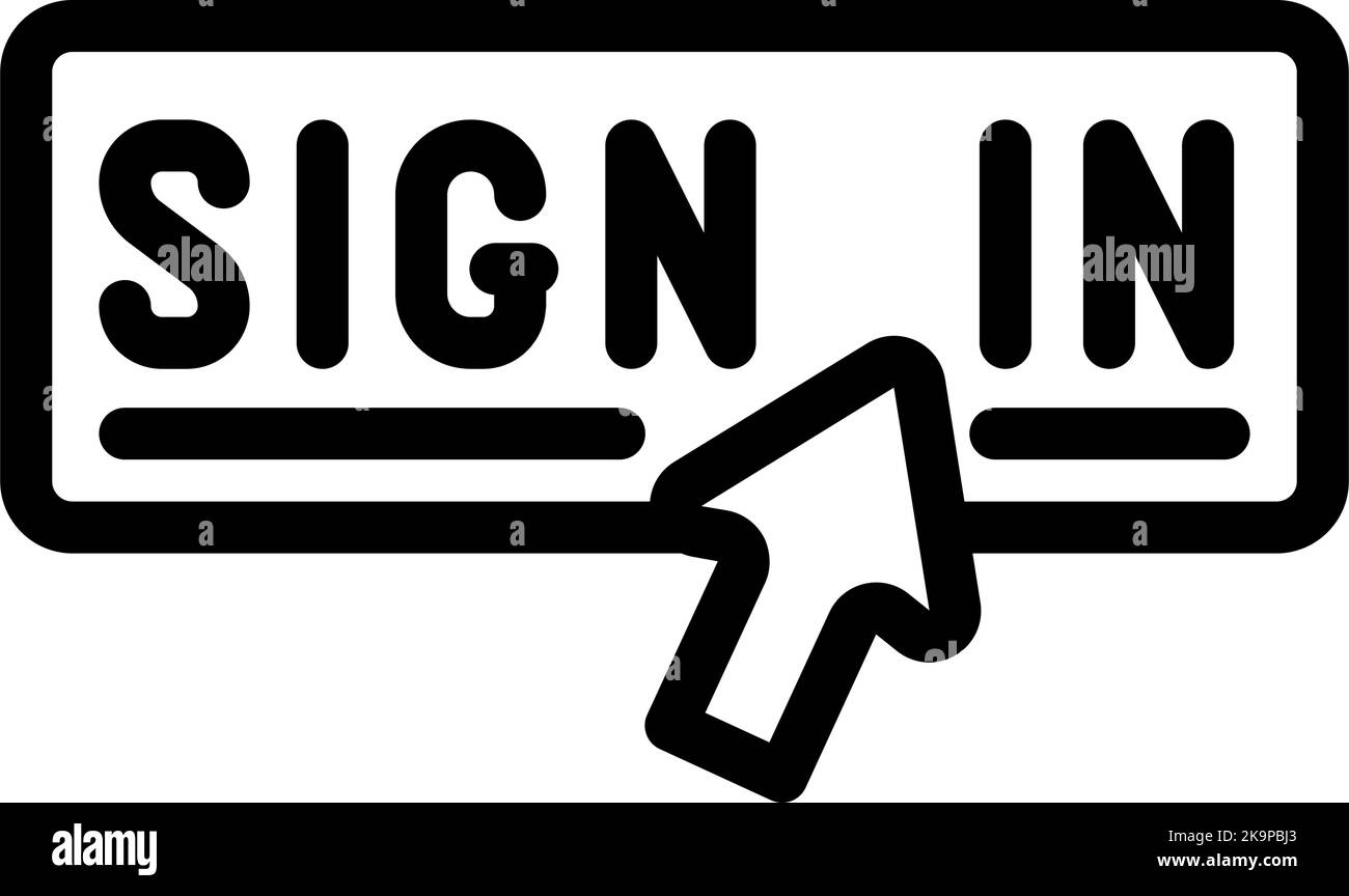 sign in registration line icon vector illustration Stock Vector Image ...