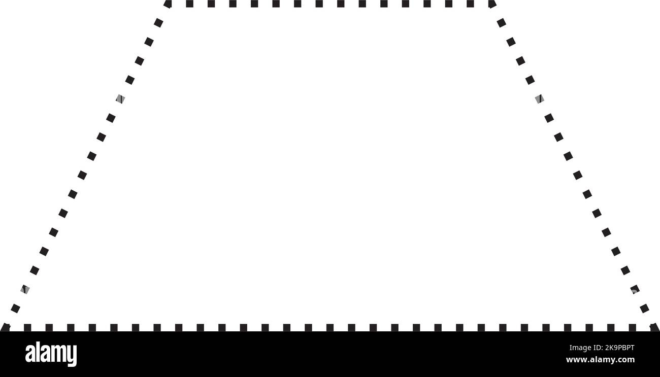 Trapezoid or Trapezium symbol dotted shape vector icon for creative ...