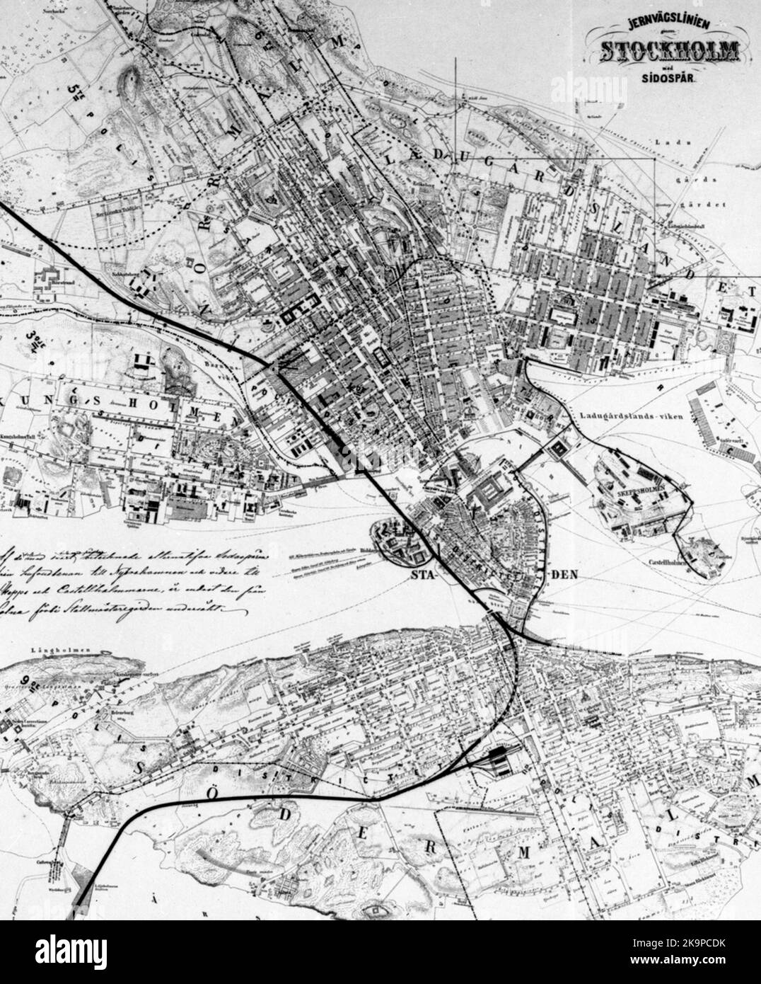 Nils Ericson's proposal for rail line, map Stock Photo - Alamy