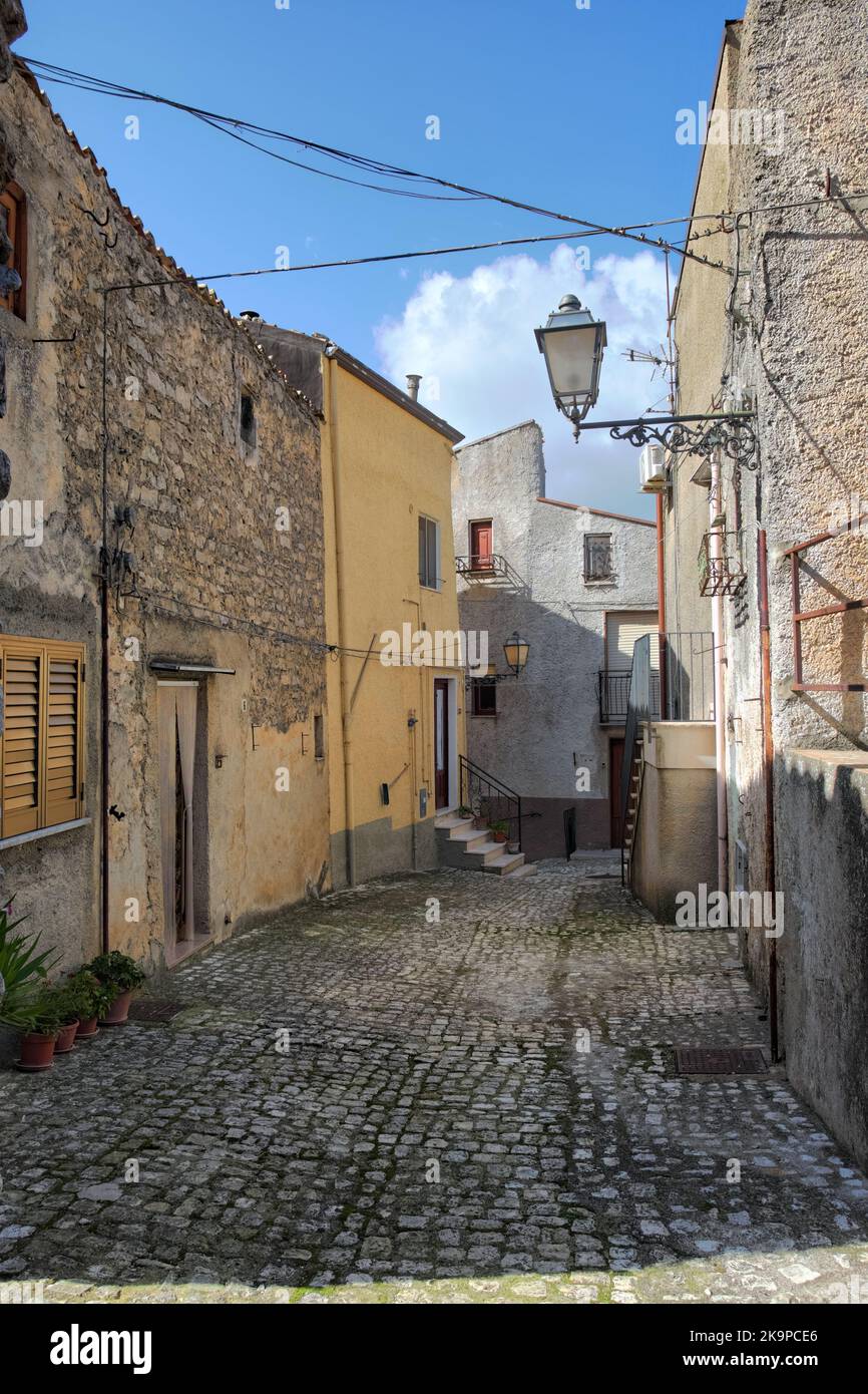 alley of Prizzi in Western Sicily, Italy Stock Photo - Alamy