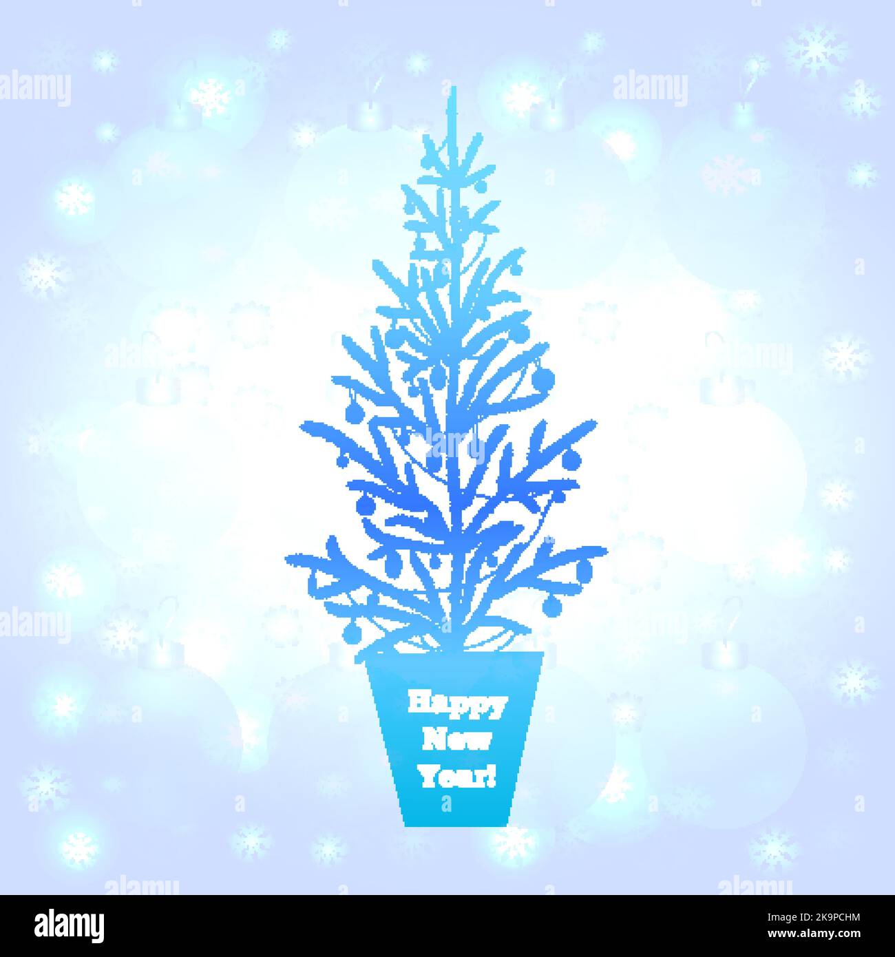 Christmas tree. New year card design template Stock Vector Image & Art ...