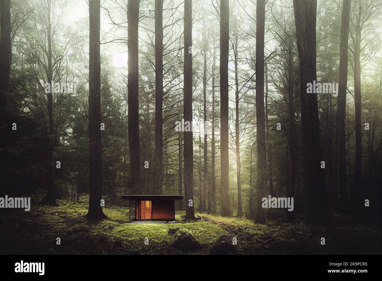 Modern cabin in woods hi-res stock photography and images - Alamy