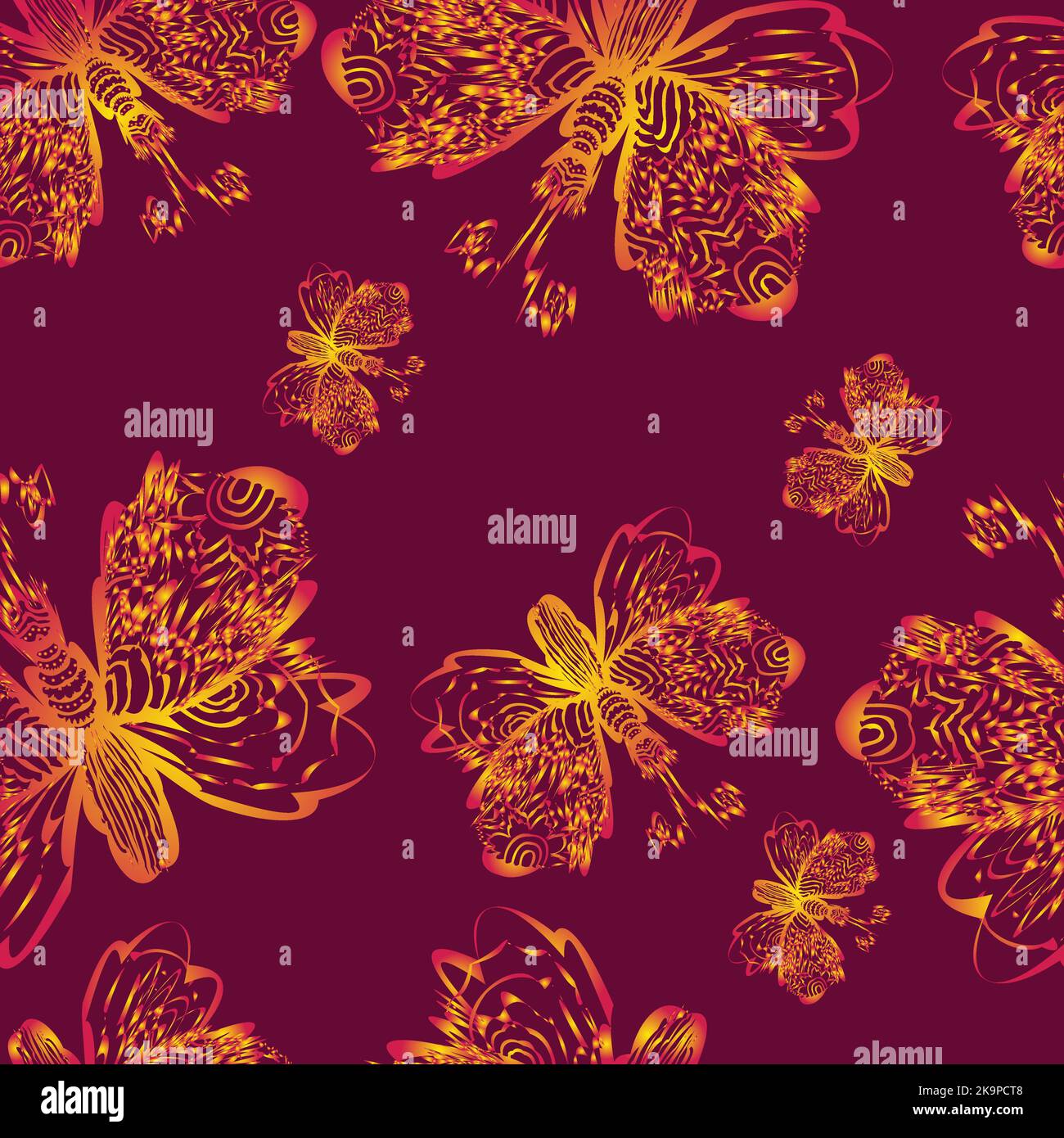 Seamless colorful bright butterflies pattern. Vector illustration Stock ...