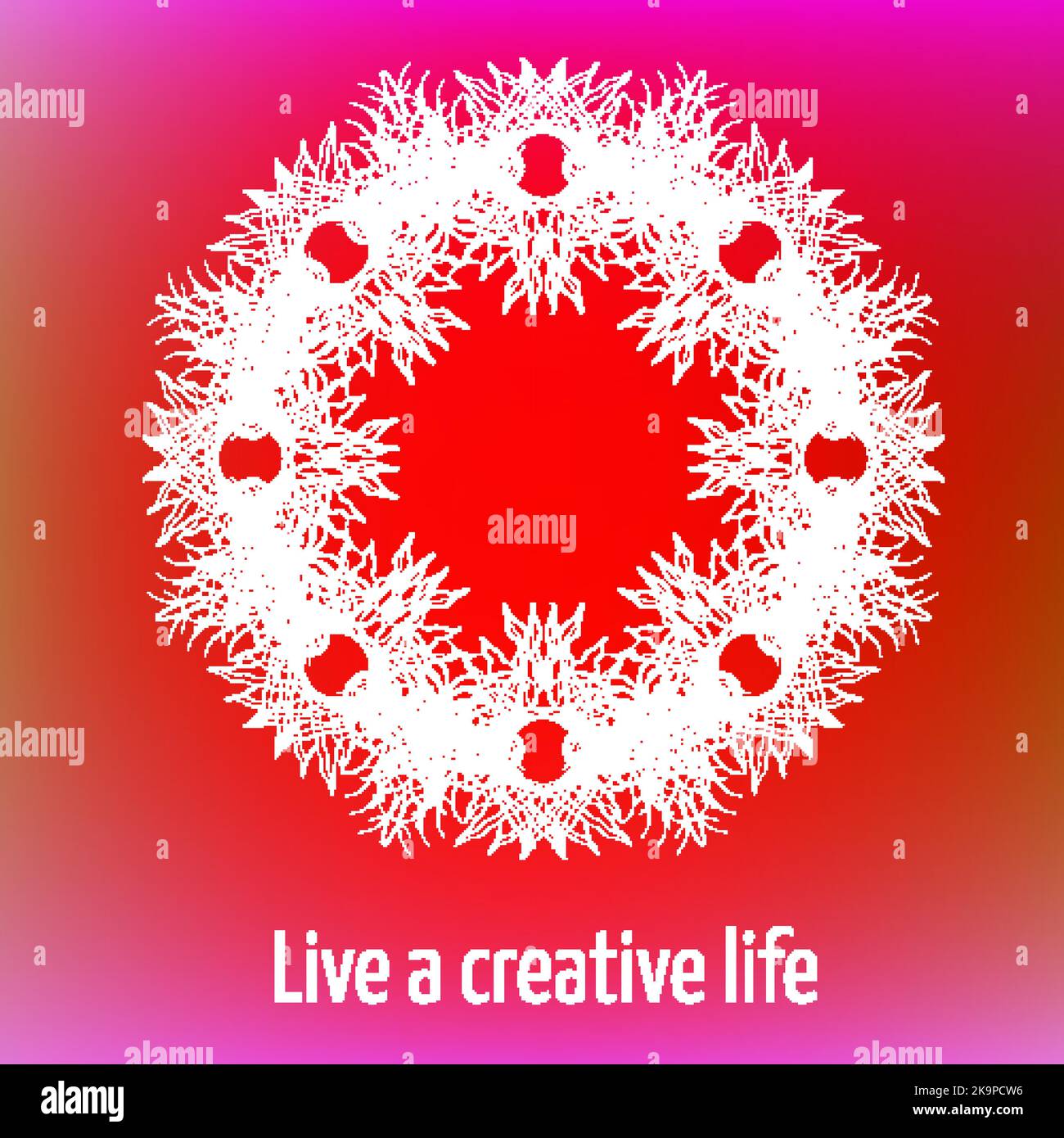 Live a creative life inspirational quote on bright hand painted ...