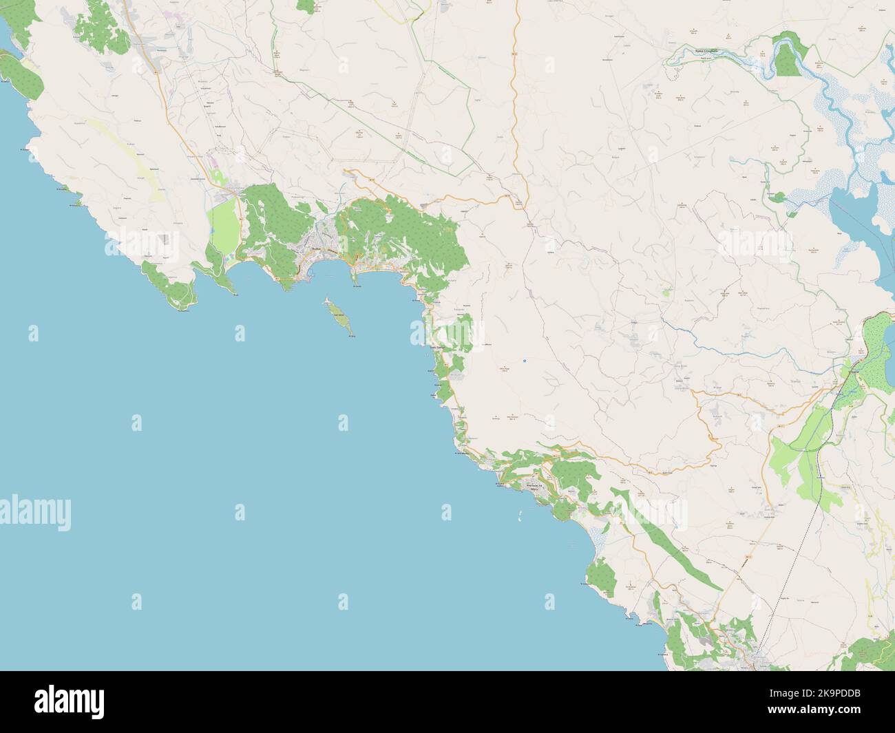 Budva, municipality of Montenegro. Open Street Map Stock Photo - Alamy