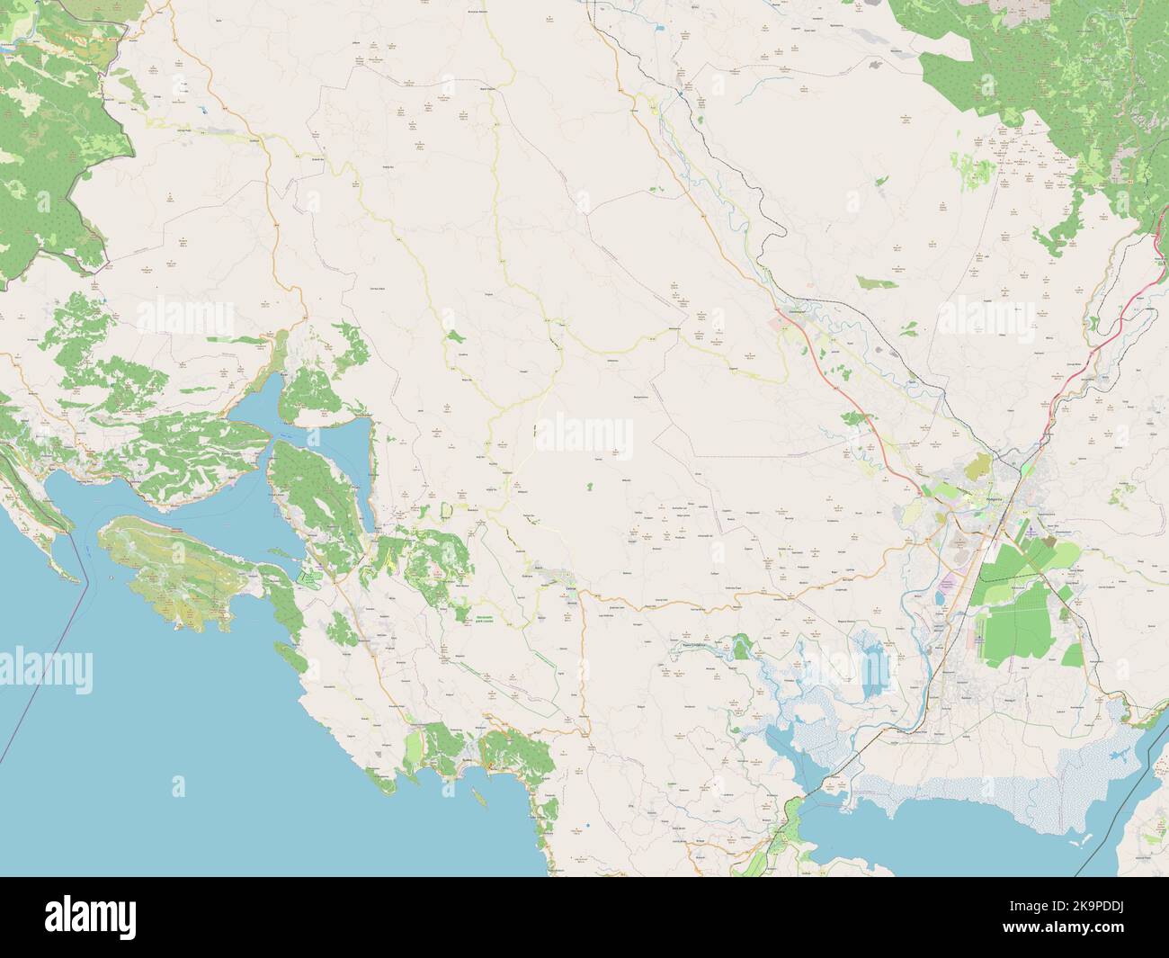 Cetinje, municipality of Montenegro. Open Street Map Stock Photo - Alamy