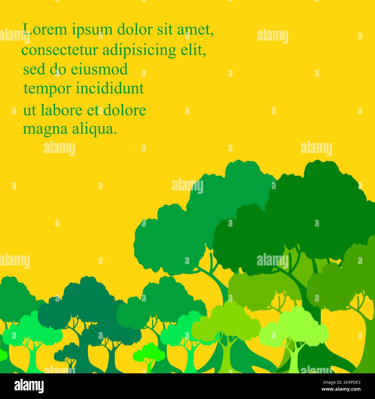 Abstract vector illustration. Eco background Green trees Stock Vector ...