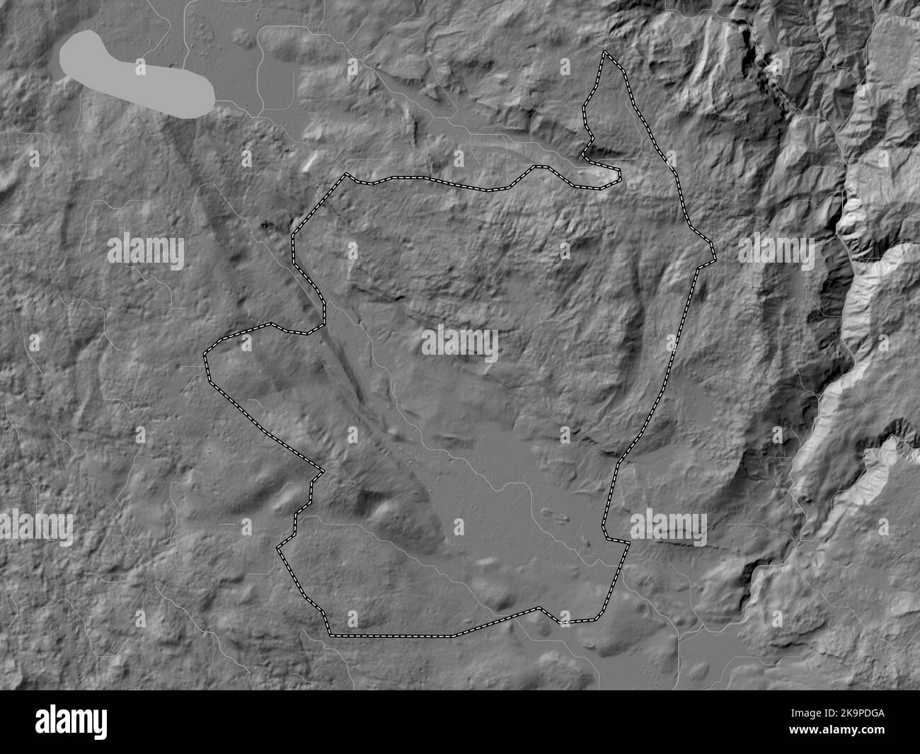Danilovgrad, municipality of Montenegro. Bilevel elevation map with ...