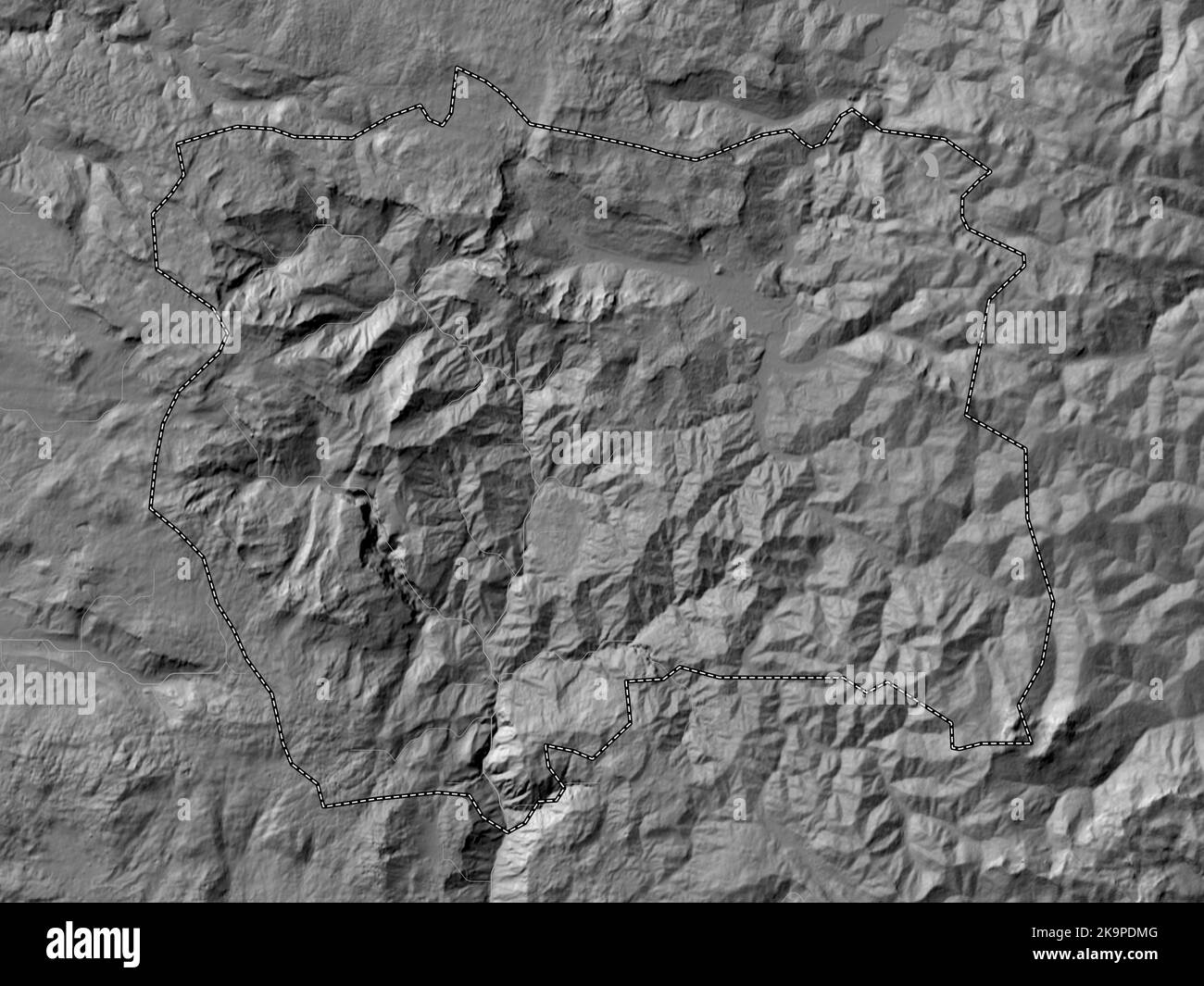 Kolasin, municipality of Montenegro. Bilevel elevation map with lakes ...