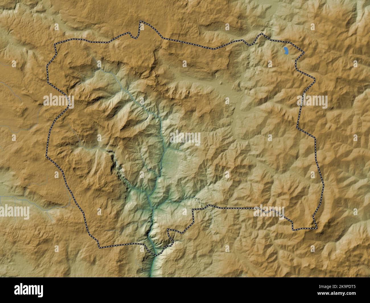 Kolasin, municipality of Montenegro. Colored elevation map with lakes ...