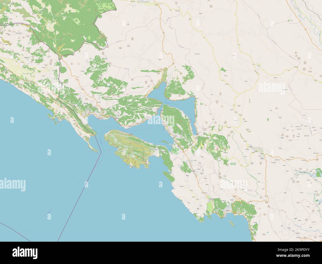 Kotor, municipality of Montenegro. Open Street Map Stock Photo - Alamy