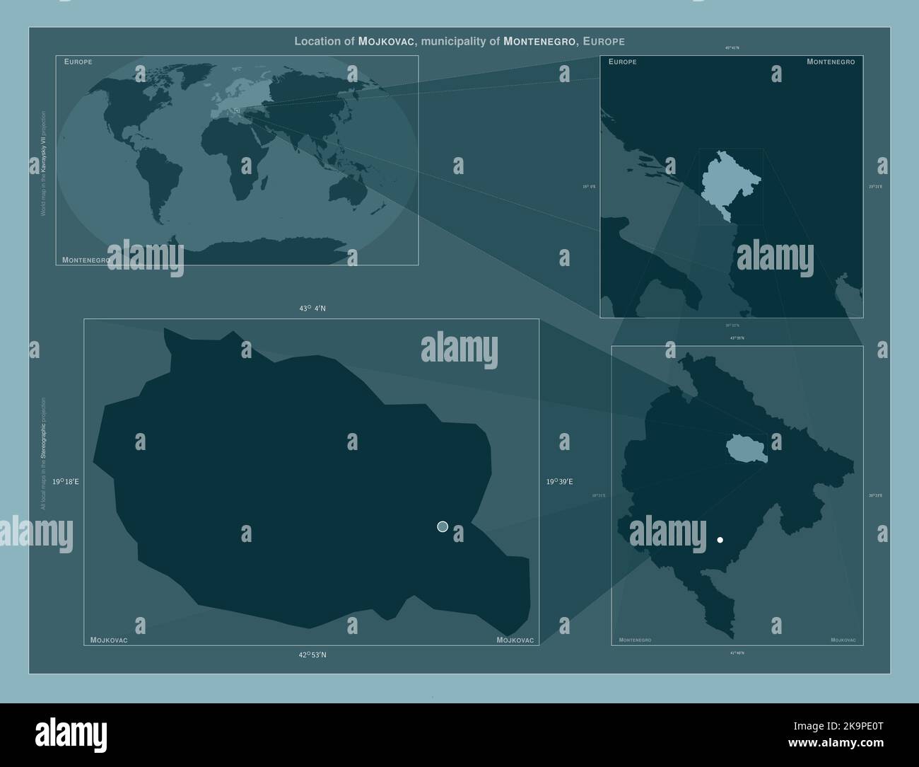 Mojkovac, municipality of Montenegro. Diagram showing the location of ...