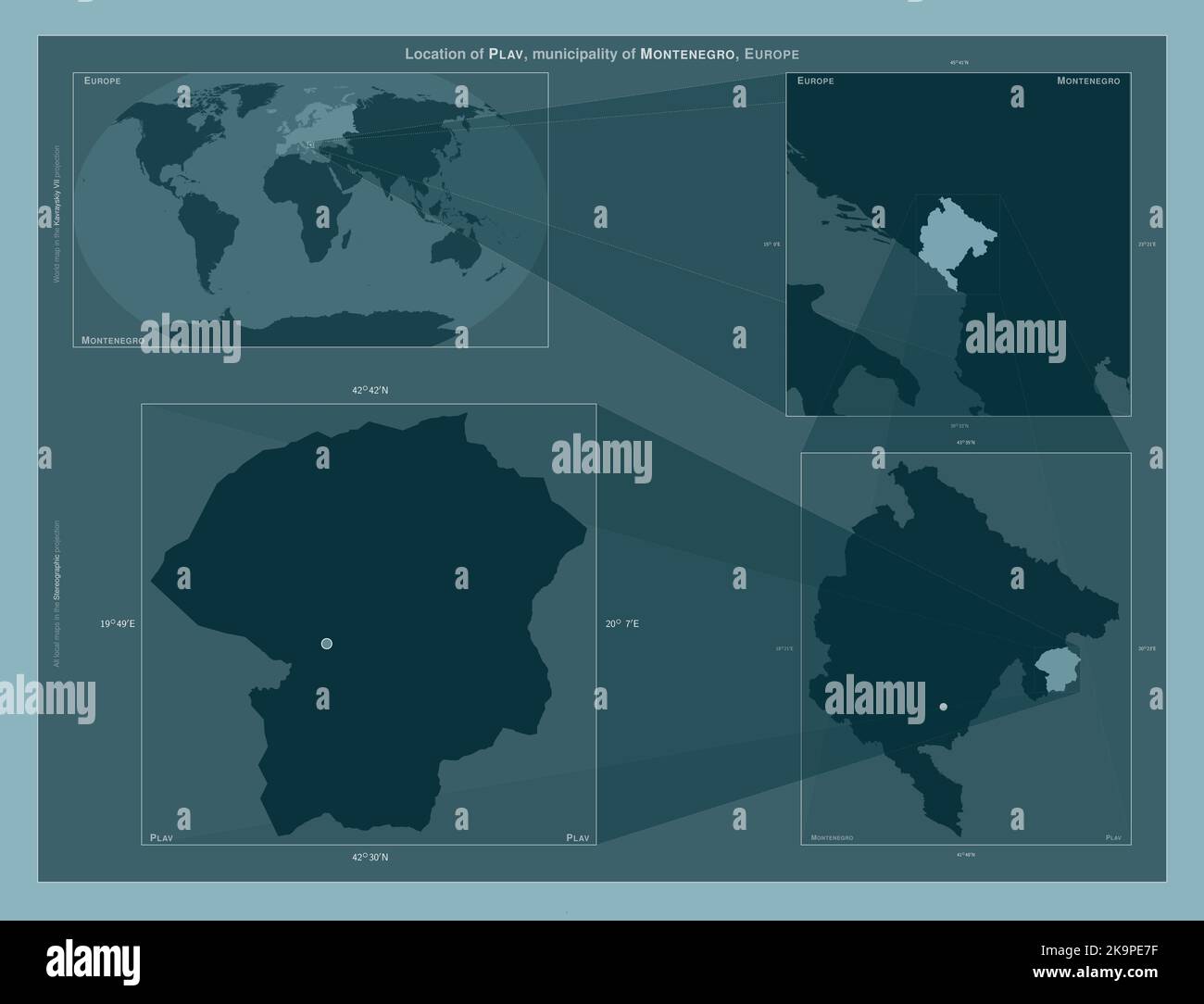 Plav, municipality of Montenegro. Diagram showing the location of the ...