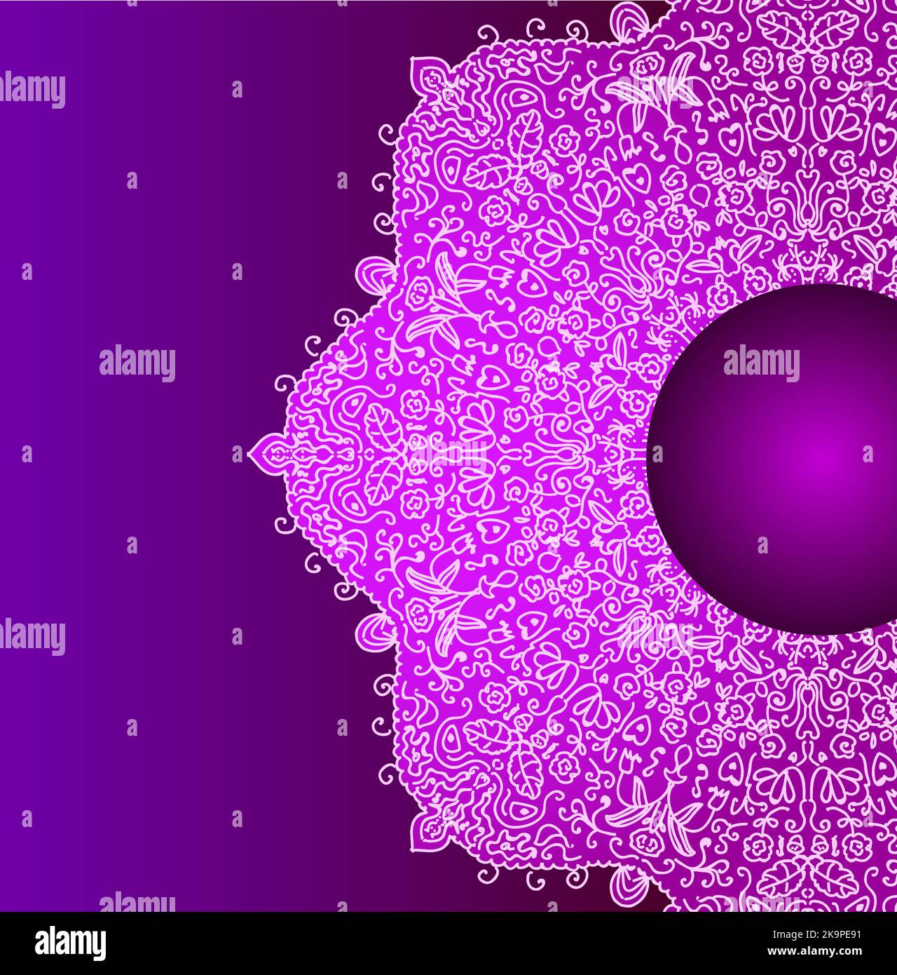 Ornamental card with mandala. Vintage decorative elements. Hand drawn ...