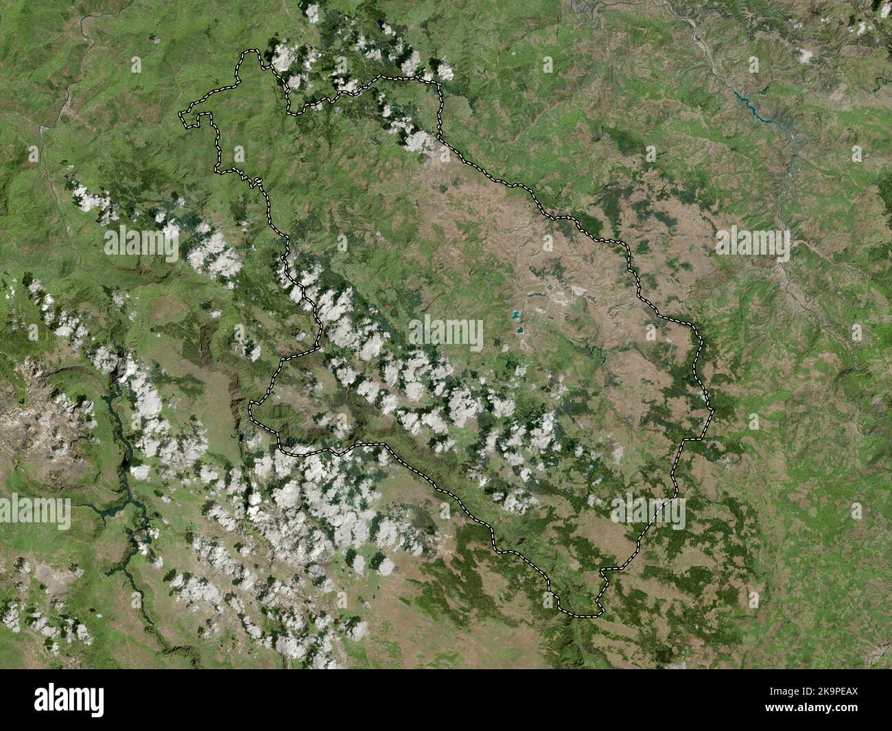 Pljevlja, municipality of Montenegro. High resolution satellite map ...