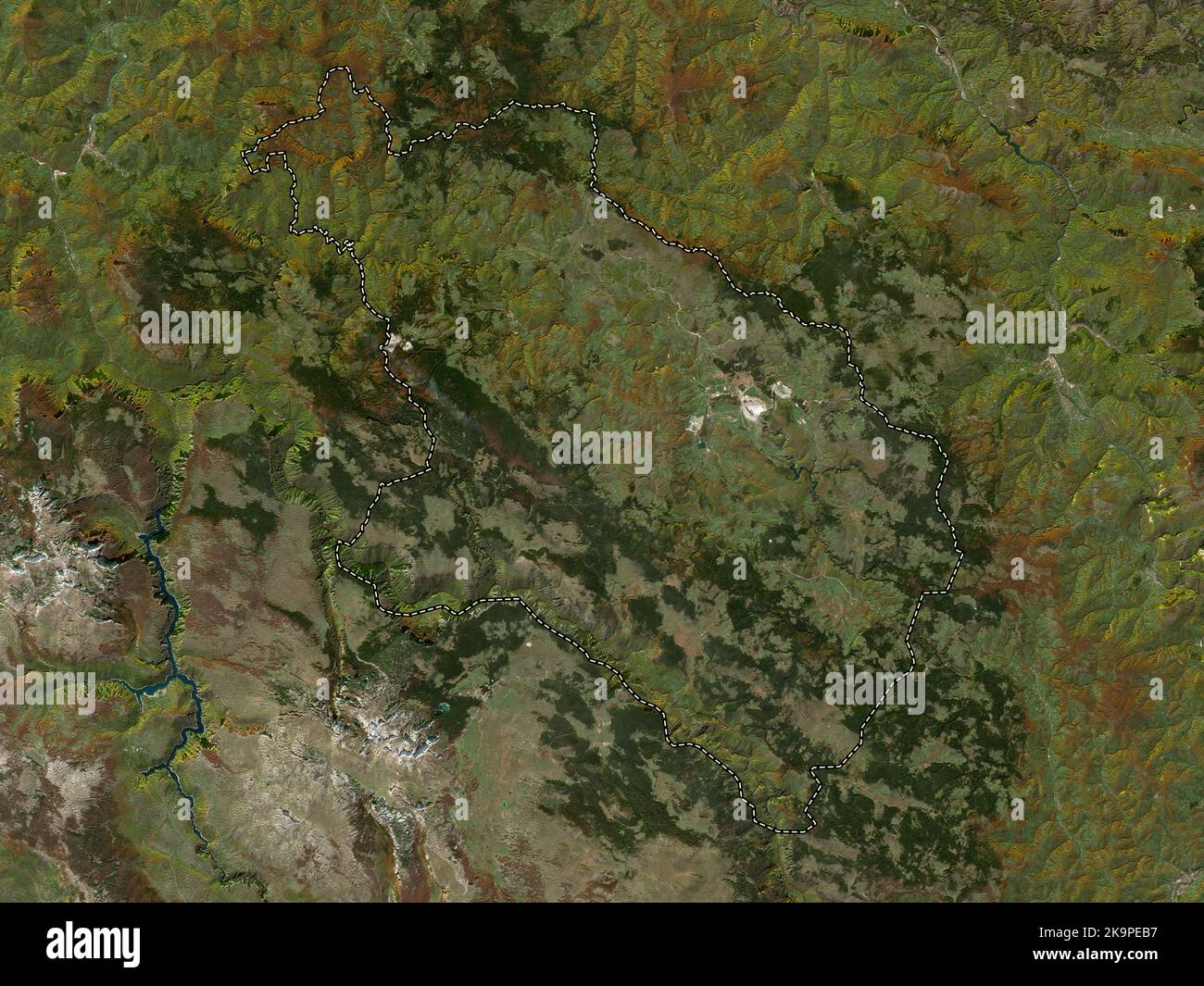 Pljevlja, municipality of Montenegro. Low resolution satellite map ...