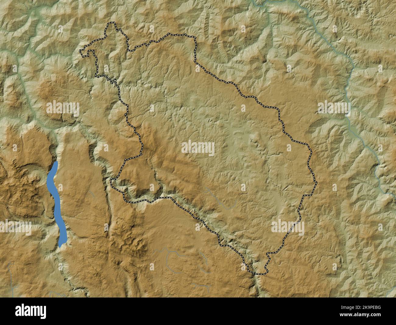 Pljevlja, municipality of Montenegro. Colored elevation map with lakes ...