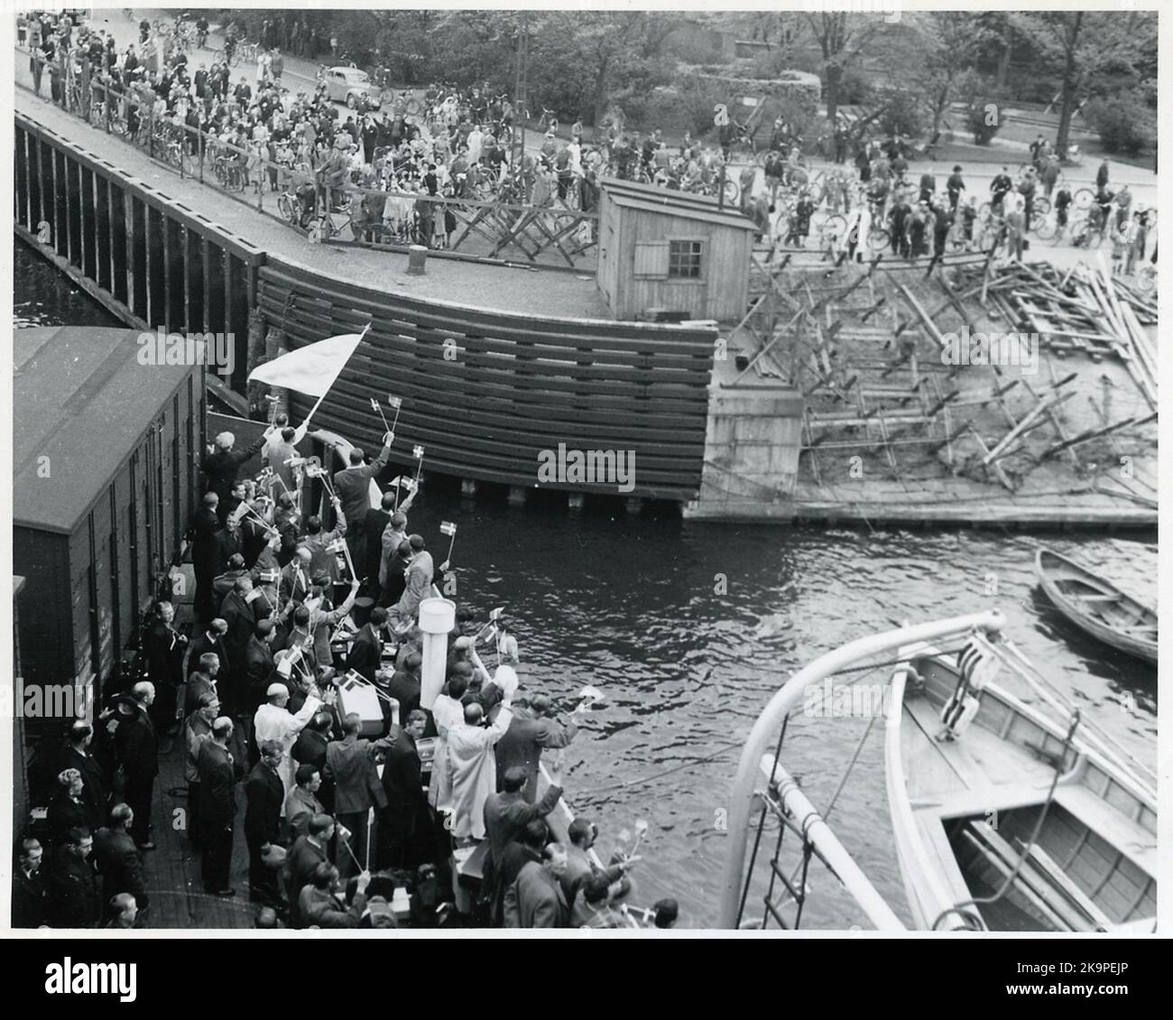 Danish refugees on the train ferry "Malmö Stock Photo - Alamy