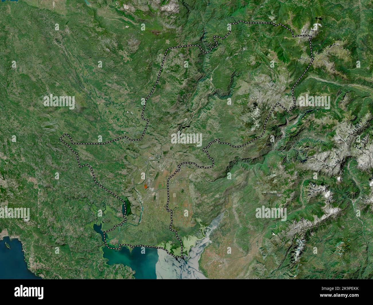 Podgorica, municipality of Montenegro. High resolution satellite map ...