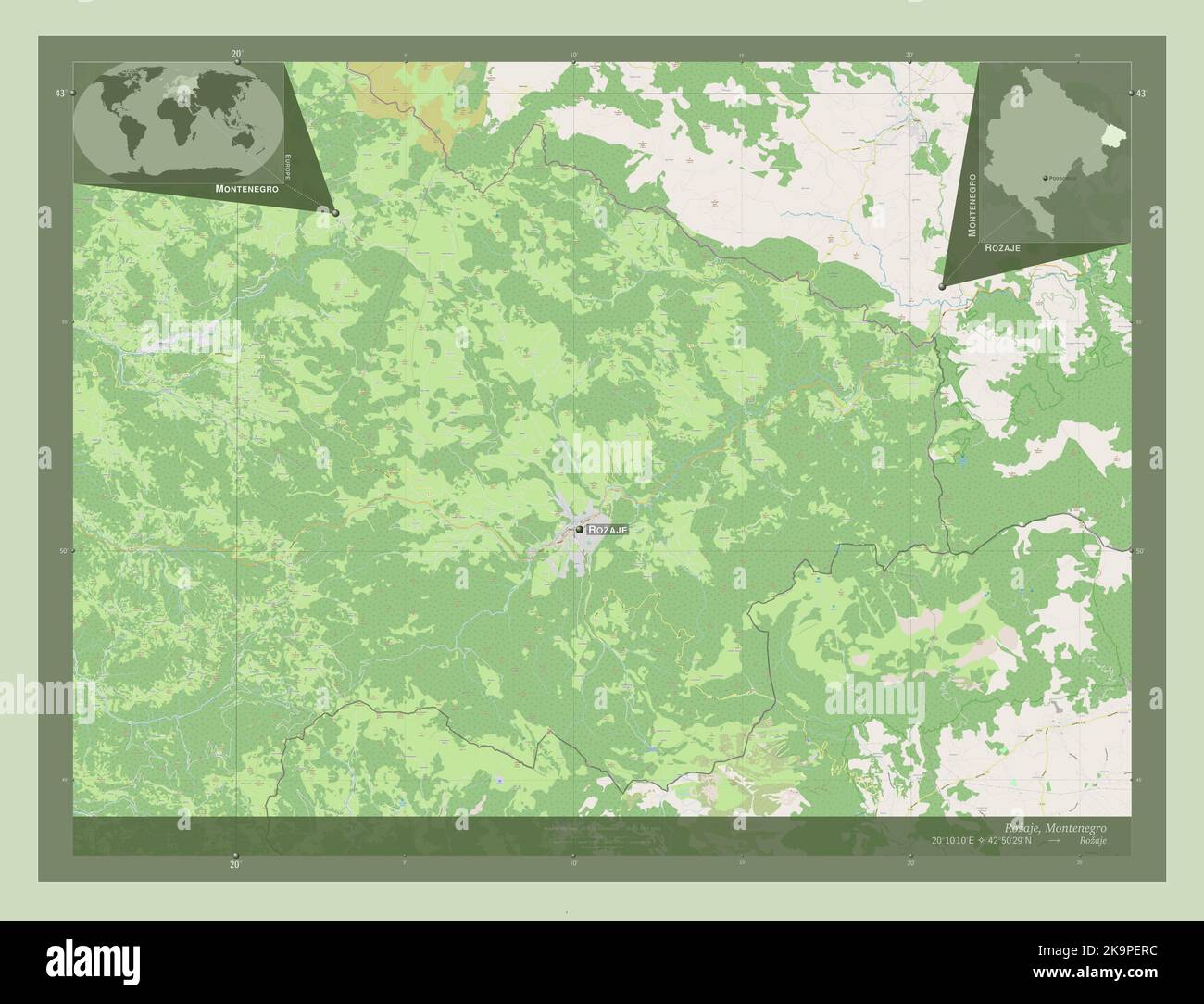 Rozaje, municipality of Montenegro. Open Street Map. Locations and ...