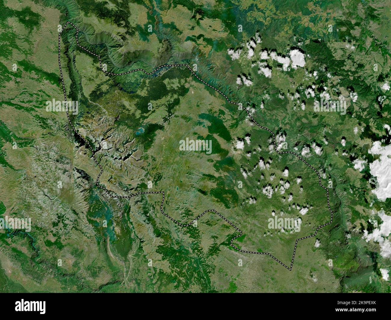 Zabljak, municipality of Montenegro. High resolution satellite map ...