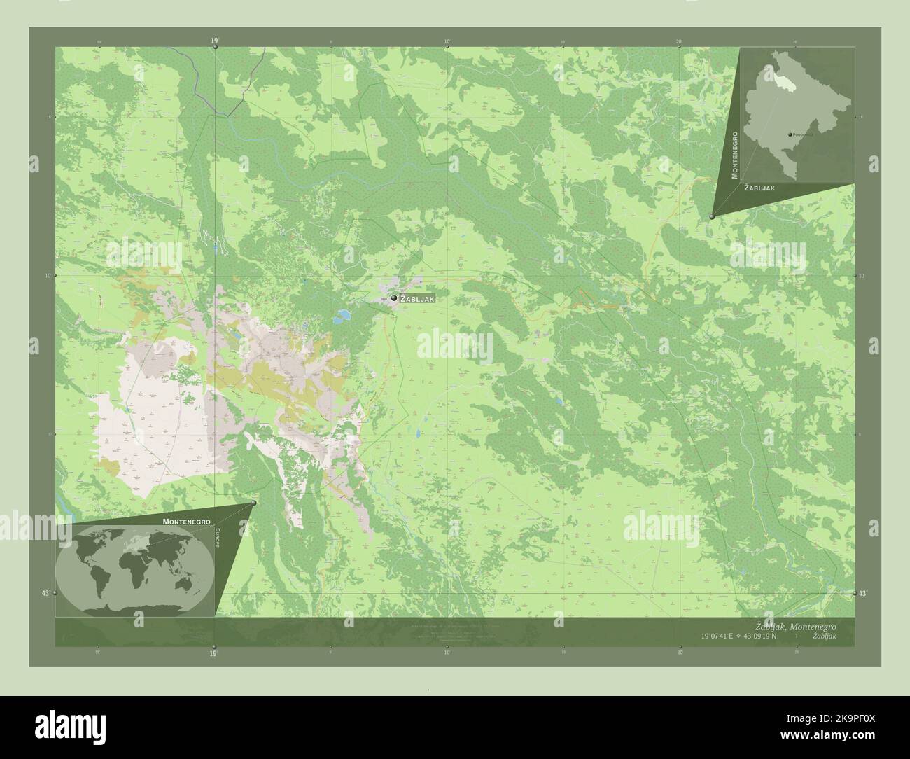 Zabljak, municipality of Montenegro. Open Street Map. Locations and ...