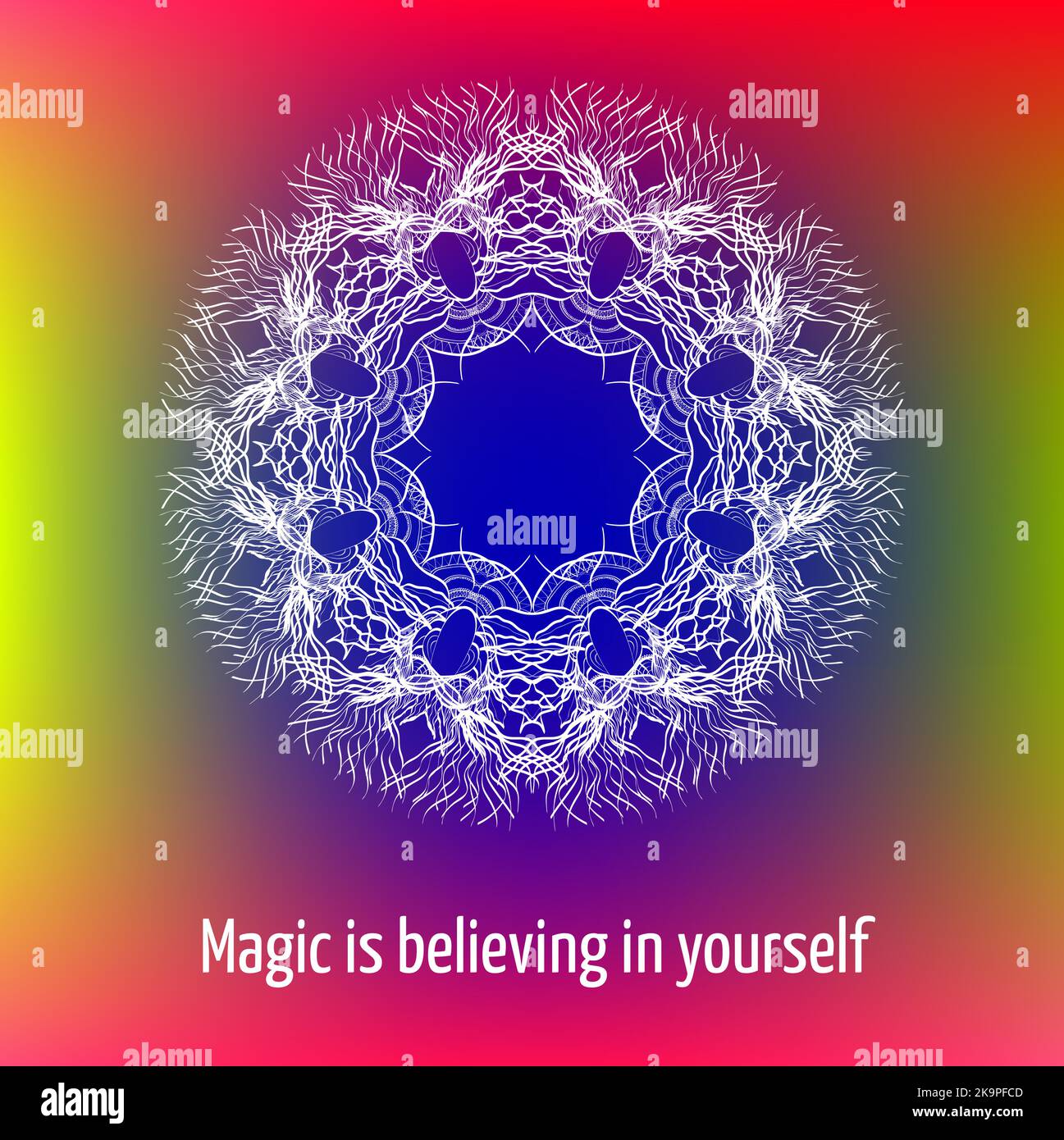 Decorative card with inspirational quote on blurred background Stock ...