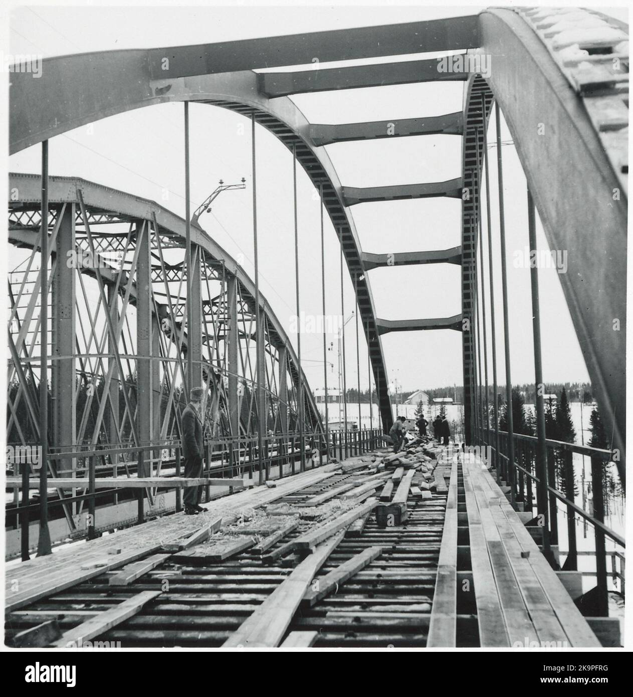 Construction of a new bridge over the Skellefte River on the line ...