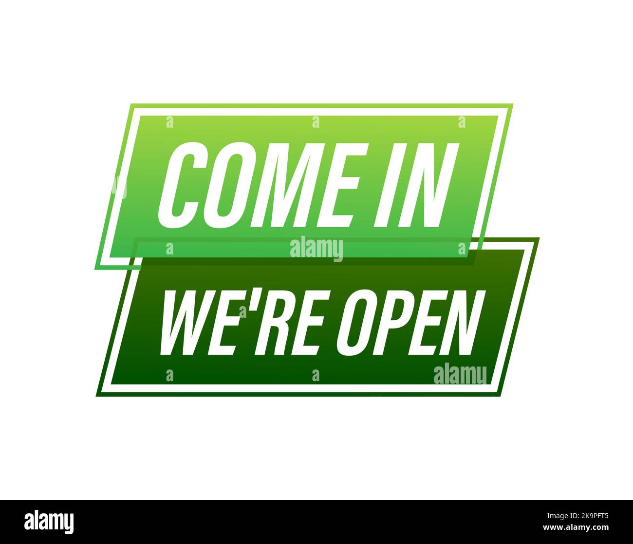 Hand Holding Megaphone with come in we are open. Megaphone banner. Web ...