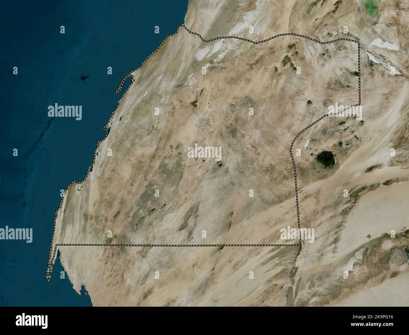 Dakhla-Oued Ed-Dahab, region of Morocco. High resolution satellite map ...