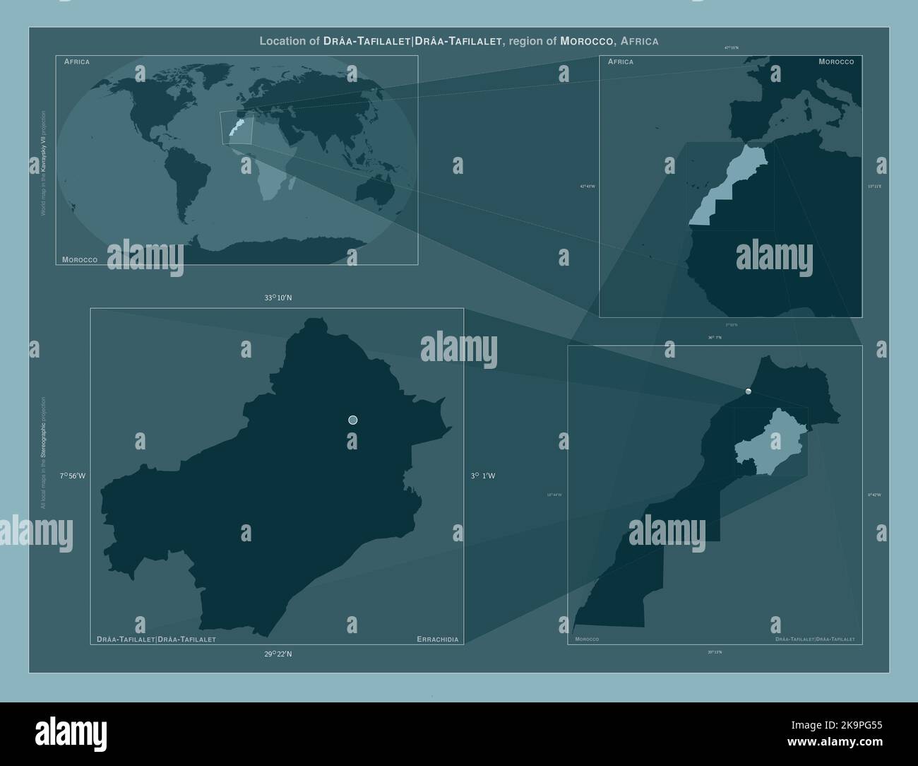 Draa-Tafilalet|Draa-Tafilalet, region of Morocco. Diagram showing the ...