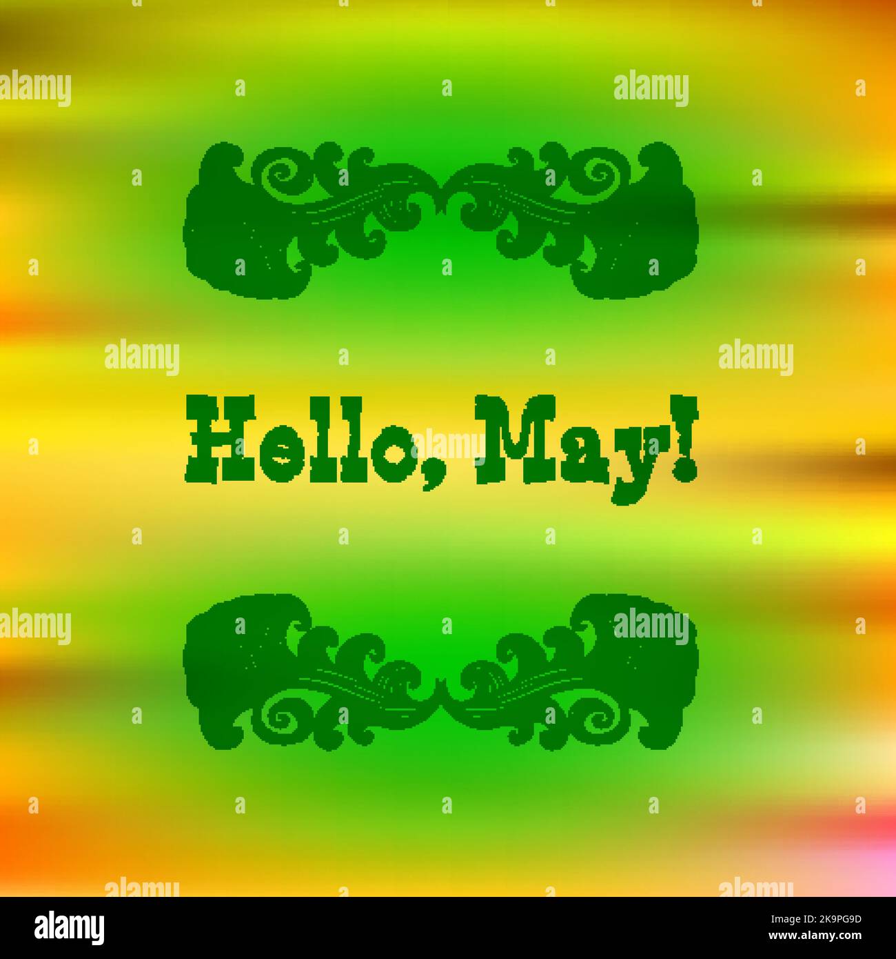 Spring lettering Hello May. Vector illustration. Decorative design ...