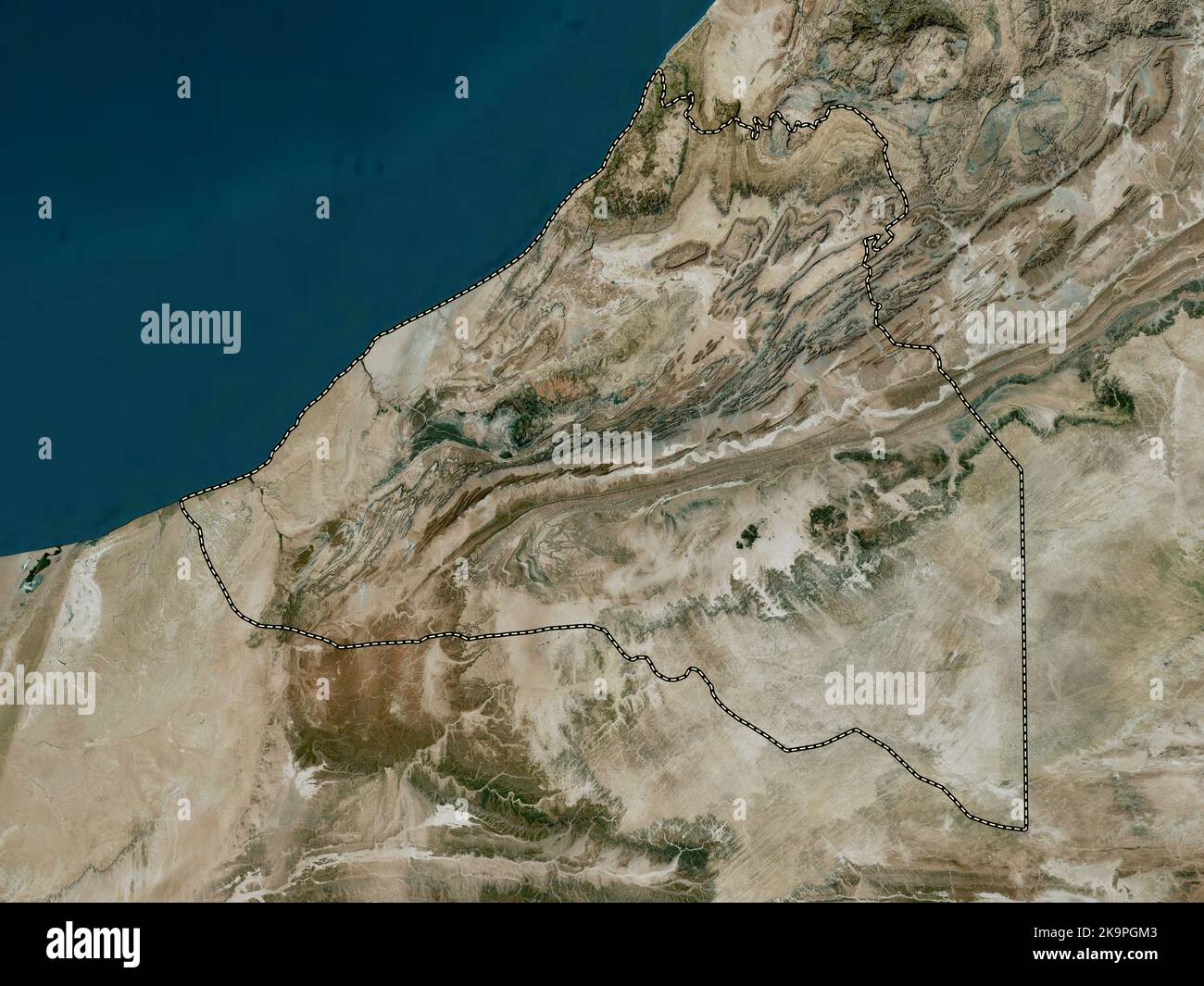Guelmim-Oued Noun, region of Morocco. High resolution satellite map ...